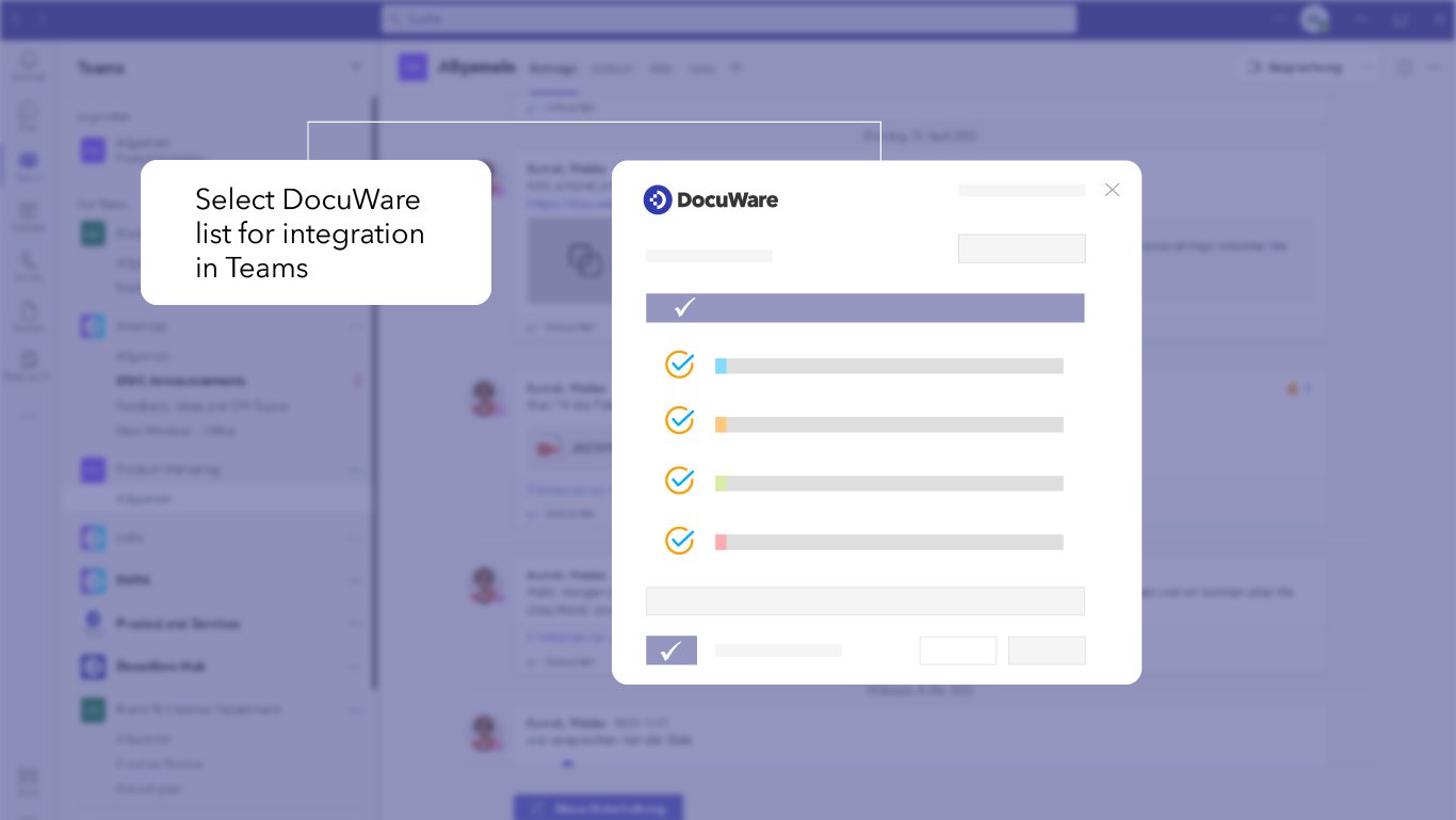 Working directly with DocuWare in Microsoft Teams